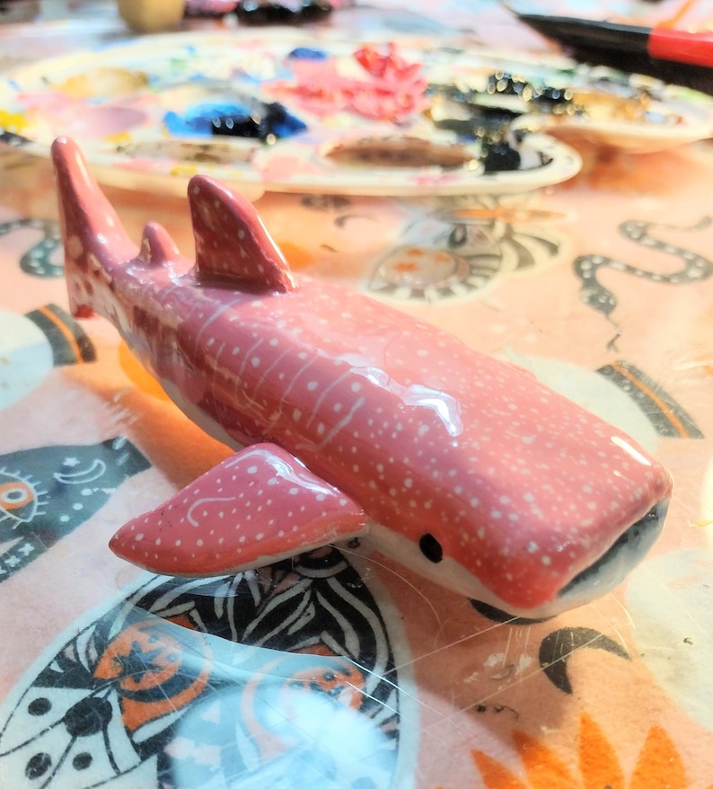 Pink Whale Shark Clay Figure - Etsy
