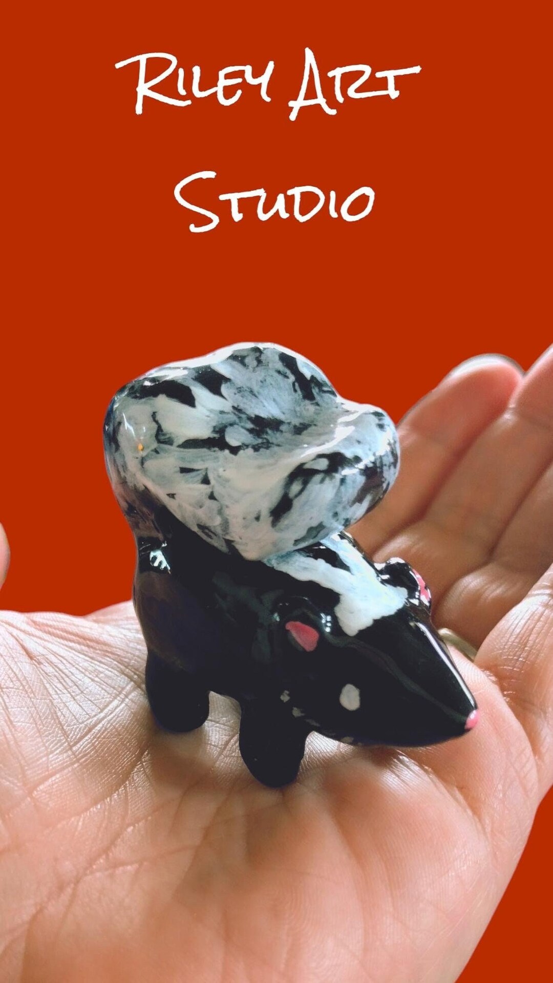 Mini Skunk Clay Figure - Etsy