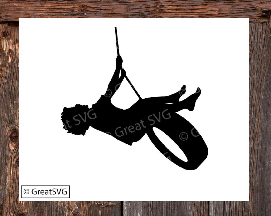 Boy on Tire Swing SVG, Vinyl Decal Cut File (digital Download) - Etsy