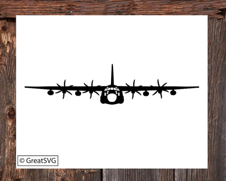 C130 With Six Blade Prop SVG Cut File, C130 Svg, C130 Cut File, C130 ...