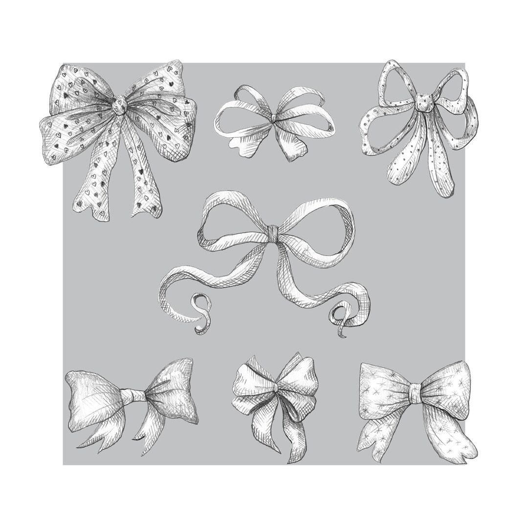 Vintage Bows Ribbon Pattern for Fabric Printing PNG Files, Surface ...