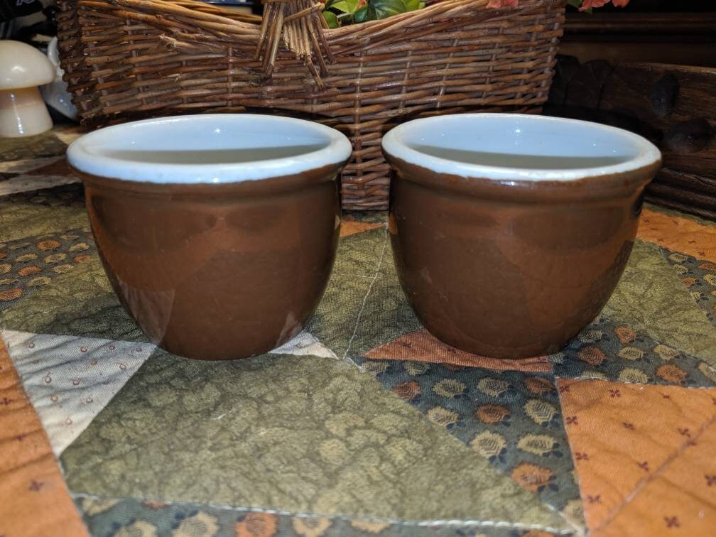 Set of 2 Vintage Hall Restaurant Ware Dark Brown Custard | Etsy