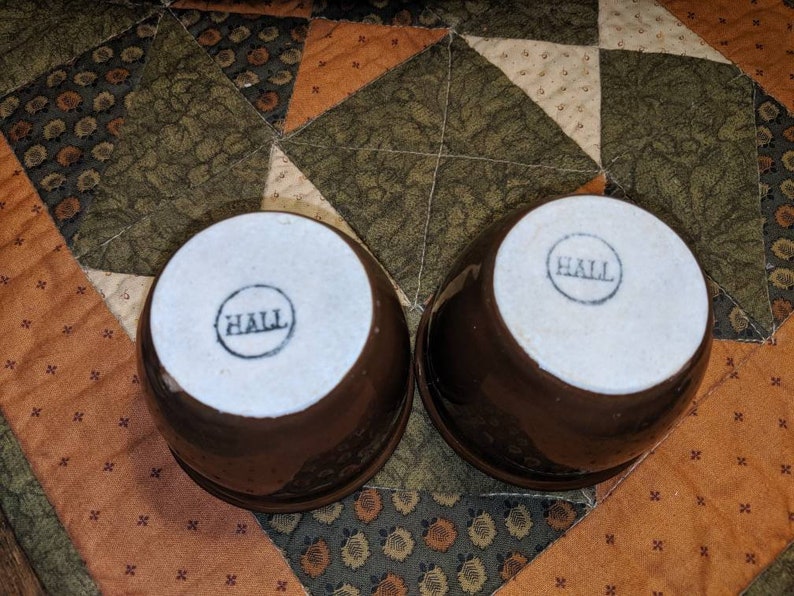 Set of 2 Vintage Hall Restaurant Ware Dark Brown Custard | Etsy