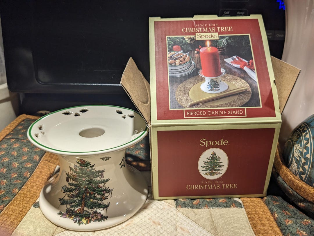 Spode Christmas Tree Pierced 3 Pierced Candle Stand With Box. - Etsy