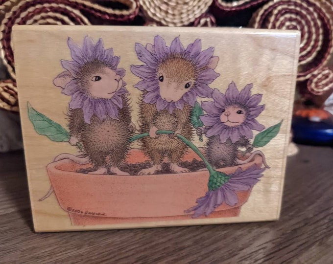 House Mouse Spring Blossoms Stampabilities Rubber Stamp. - Etsy