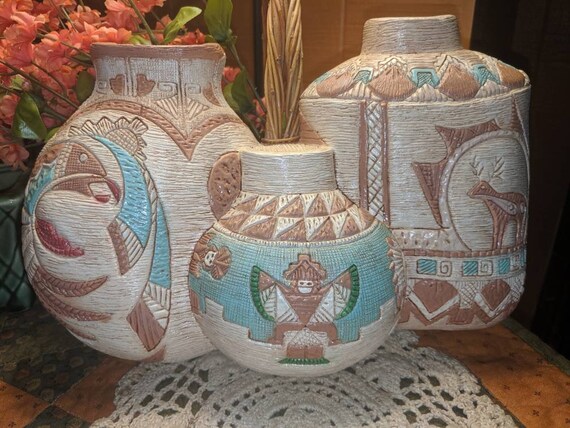 Vintage Frankies Designs 1990 South Western Pottery Foam Wall - Etsy