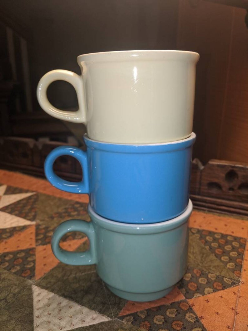 3 Vintage Hall Stackable Restaurant Ware Mixed Color Set of | Etsy