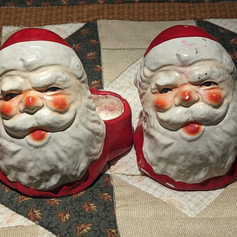 Chalkware Santa - Etsy