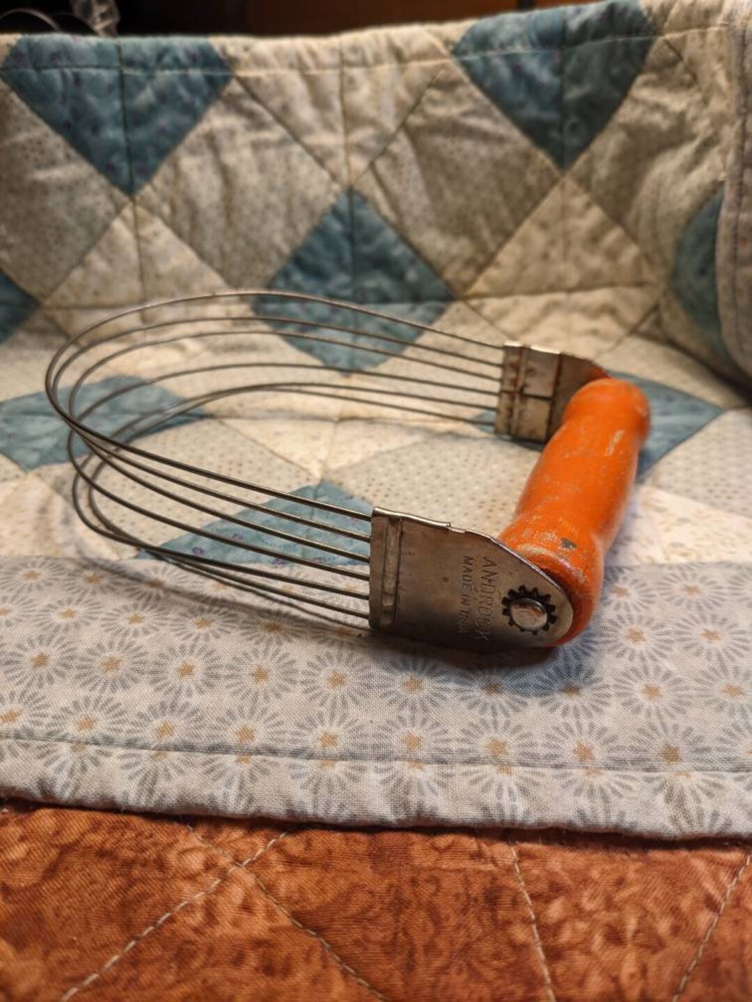 Vintage Red Wooden Handled Androck Pastry Blender Dough Mixer Made in ...