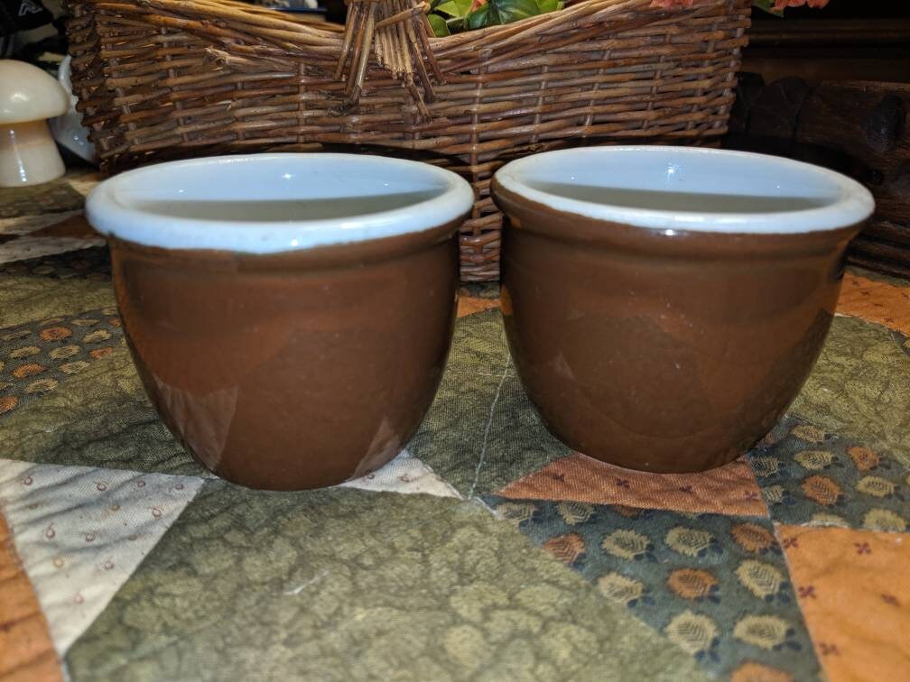 Set of 2 Vintage Hall Restaurant Ware Dark Brown Custard | Etsy