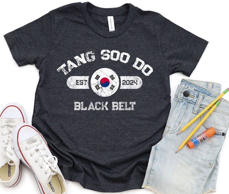 Kids Personalized Tang Soo Do Black Belt T-shirt, Custom Date Martial ...