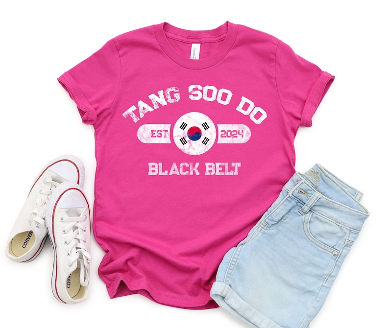 Kids Personalized Tang Soo Do Black Belt T-shirt, Custom Date Martial ...