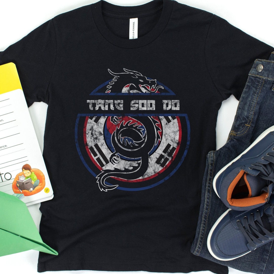 Kids Tang Soo Do Martial Arts T-shirt, Dragon Yin Yang Graphic Tee ...
