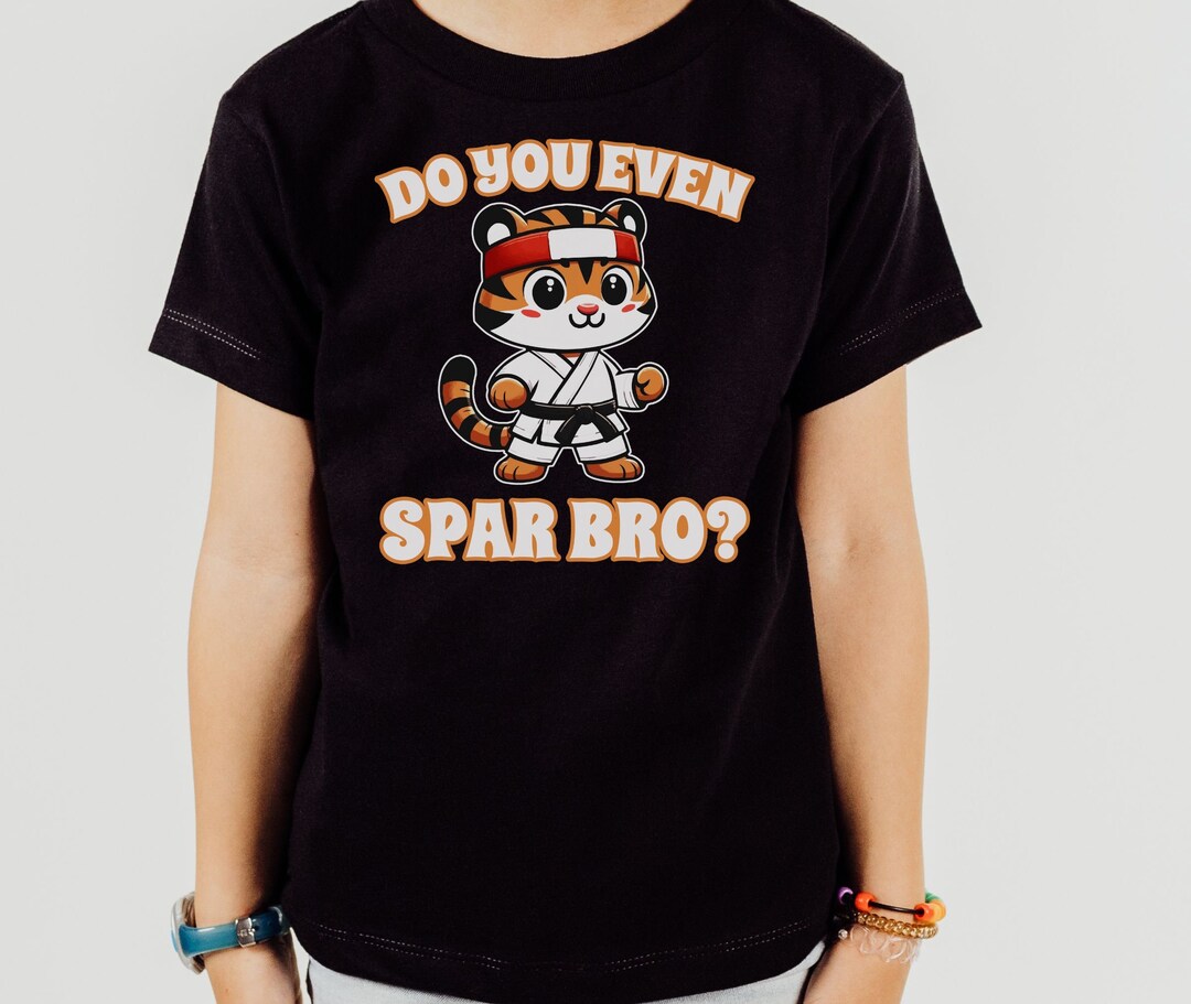 Kids Karate Tiger Tee With Fun Quote 'do You Even Spar Bro' Martial ...