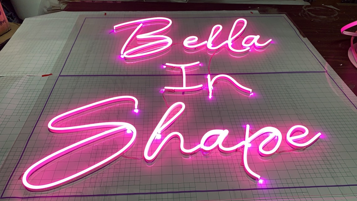 Bella in Shape Custom Name Sign Light up Sign Neon Sign Custom - Etsy
