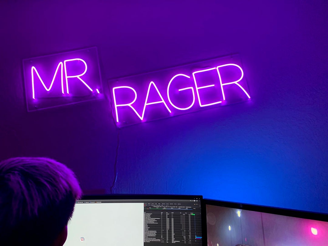 Mr. Rager Light up Sign Neon Sign Custom Neon Sign Last Name Sign Bon ...