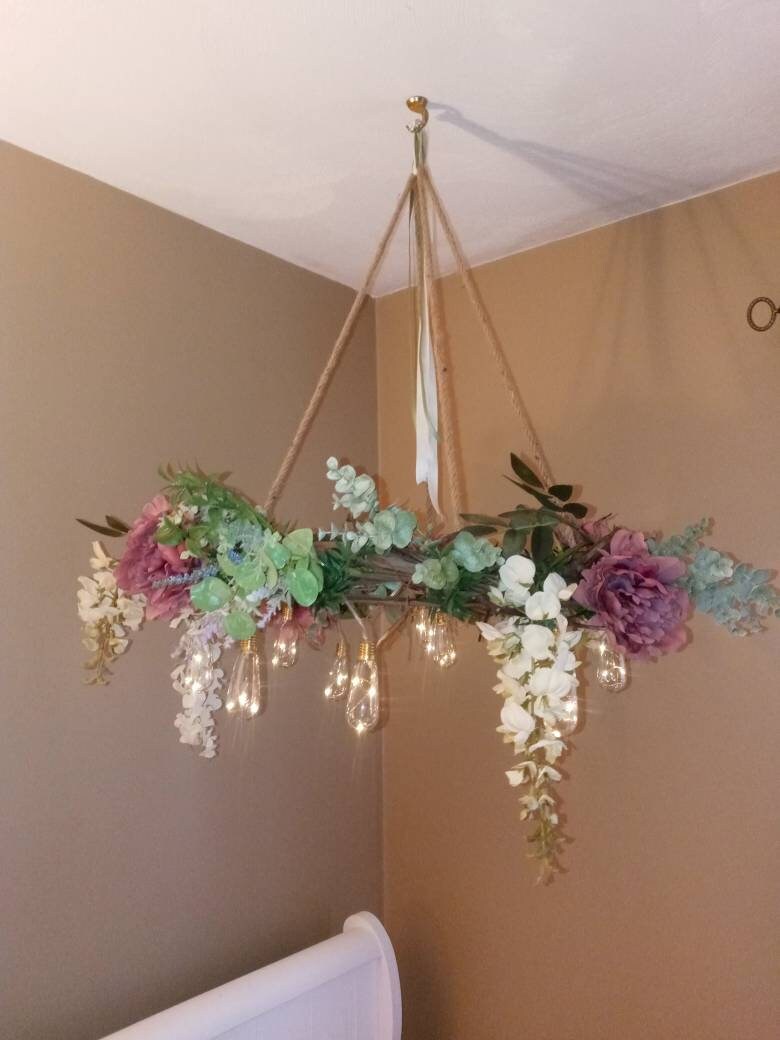 Custom Unique Chandelier Rustic Grapevine Chandelier Floral - Etsy