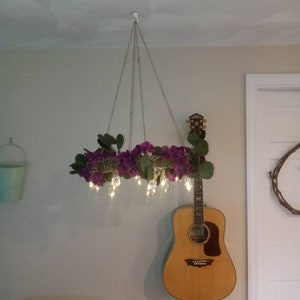 Custom Unique Chandelier, Rustic Grapevine Chandelier, Floral Wedding ...