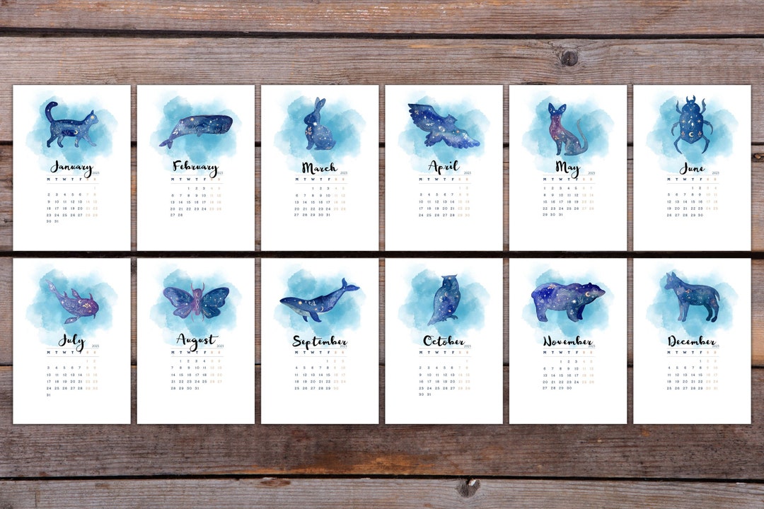 Celestial Patronus Animal Calendar for 2023, Printable - Etsy