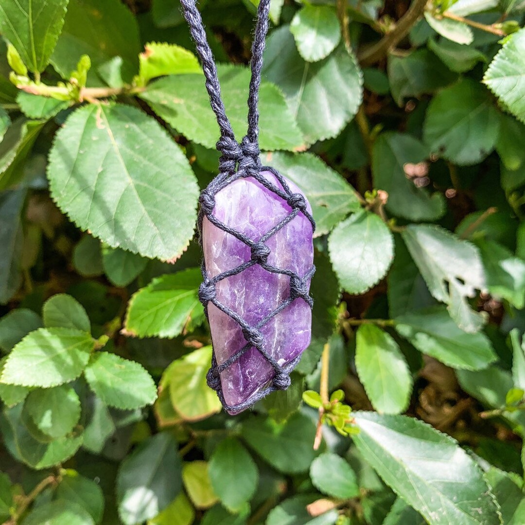 Amethyst Crystal Necklace, Healing Vibes, Wrapped, Festival, Gift ...