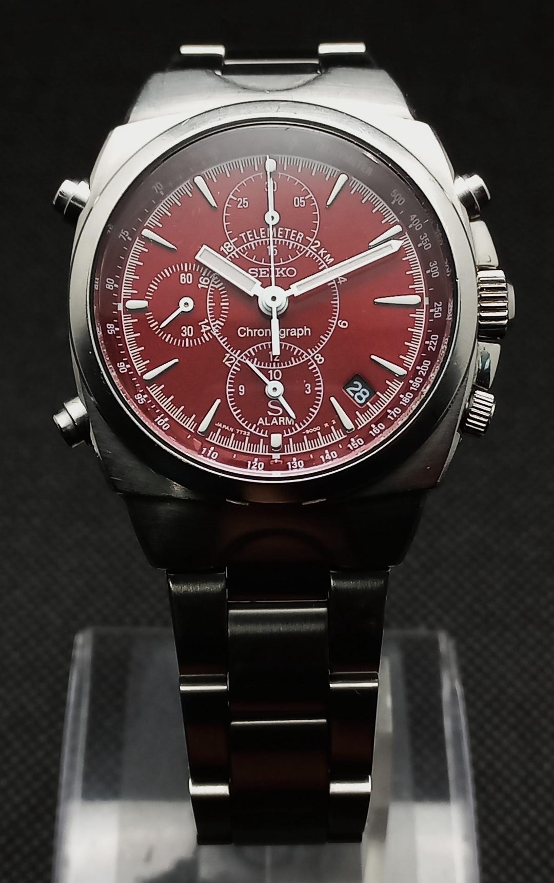 Seiko SUS Military Telemeter Rare Ruby Red 90s Alarm Chronograph From ...