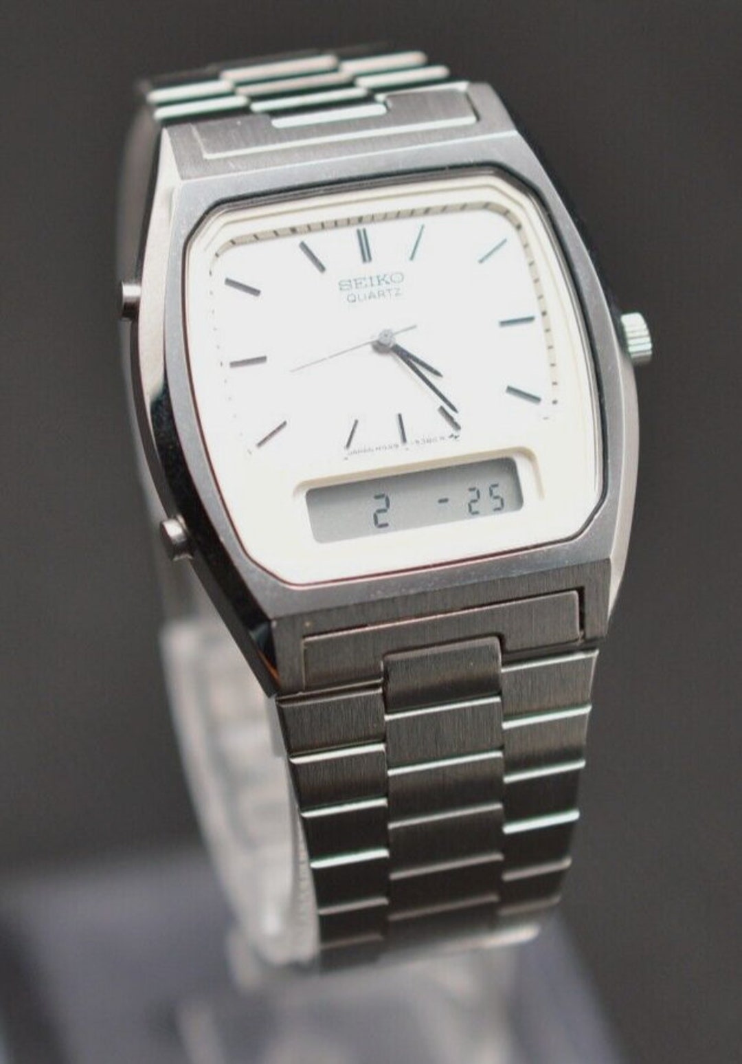 Seiko Duo-display Quartz Alarm Chronograph 80s Vintage Watch 1st Year From Japan - Etsy