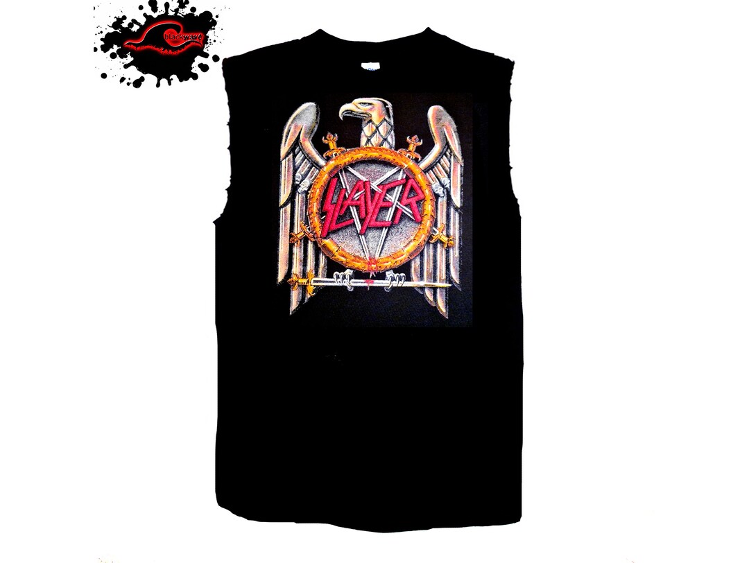 Slayer - Eagle Emblem - Frayed-cut Modified Singlet - Etsy Australia