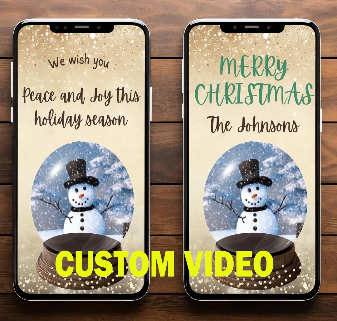 Animated Merry Christmas Video Greeting Card With Custom Text and ...
