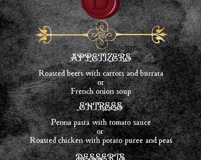 Medieval Codex Extra Large Table Menu for Weddings and Events - Etsy