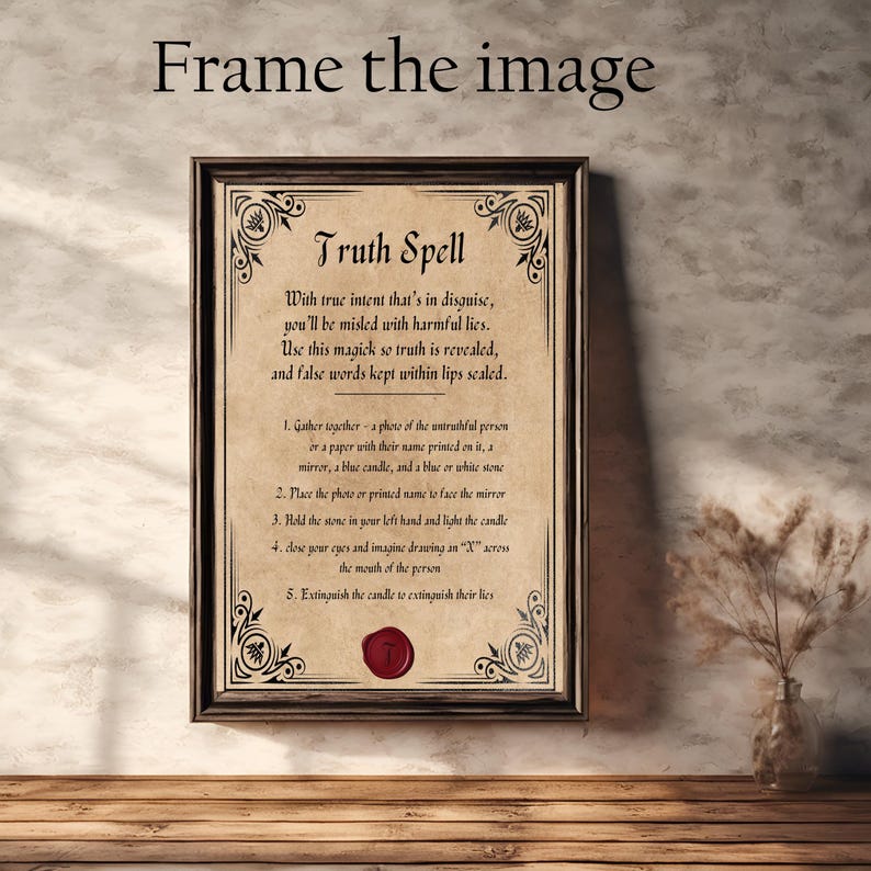 Truth Spell Magic Spell on Vintage Parchment Paper Design - Etsy