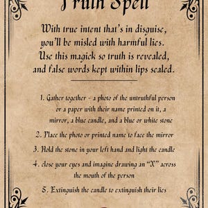 Truth Spell Magic Spell on Vintage Parchment Paper Design - Etsy