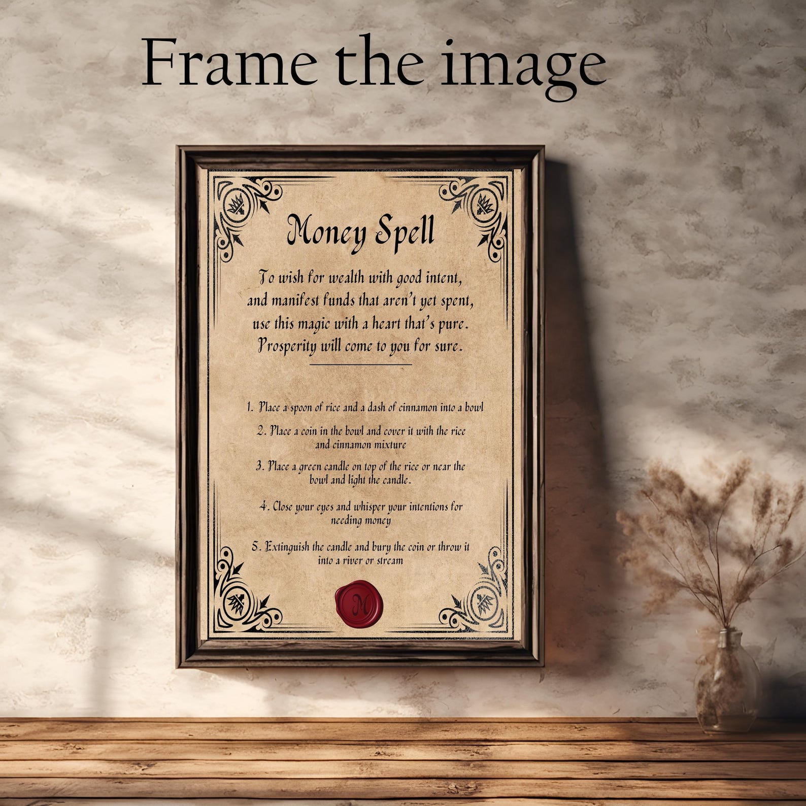 Money Spell Magic Spell on Rustic Parchment Background Create Wealth - Etsy