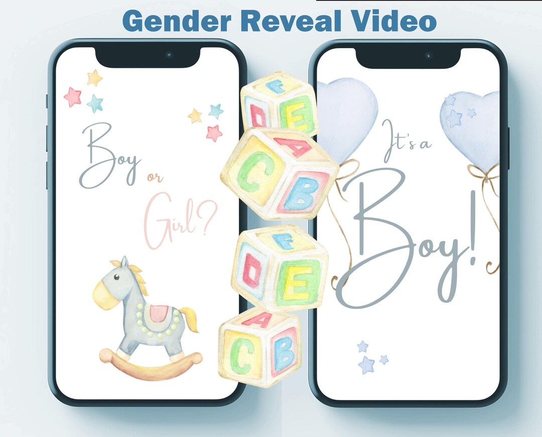 Animated Gender Reveal Video Countdown for Baby Boy With Music ...