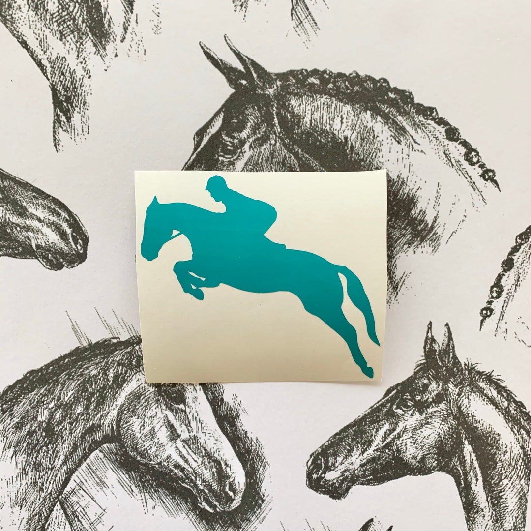 Horse Jumping Decal - Equestrian Gift, Hunter Jumper, Waterproof ...