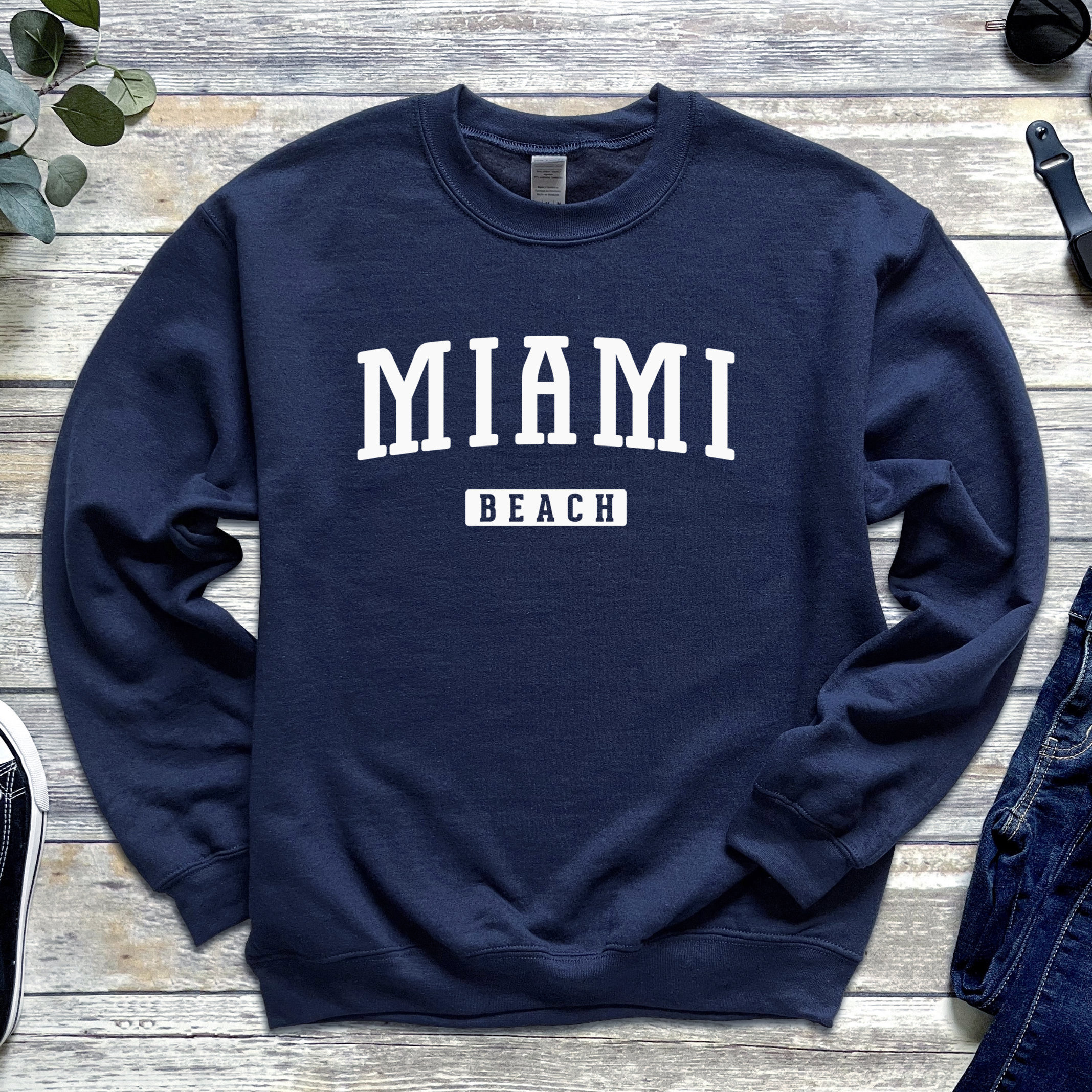 Miami Beach Sweatshirt | Miami Beach Florida Crewneck Sweatshirt ...