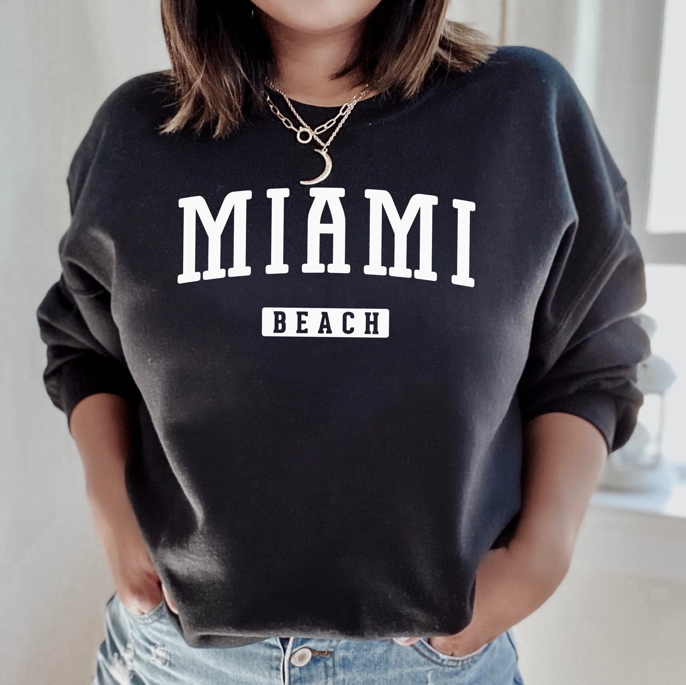 Miami Beach Sweatshirt | Miami Beach Florida Crewneck Sweatshirt ...