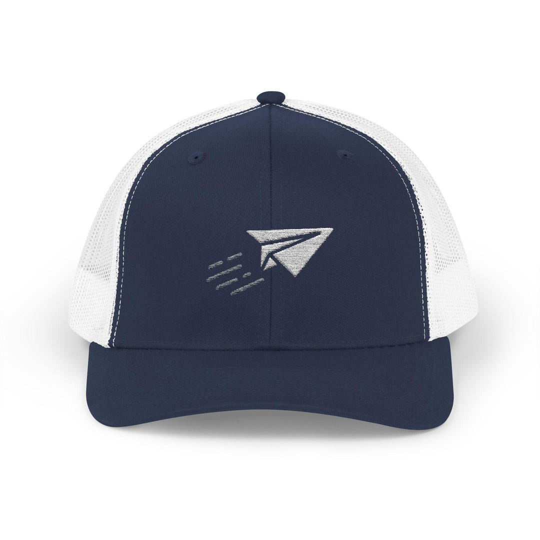 Paper Plane Trucker Hat | Embroidered Paper Plane Trucker Hat | Paper ...