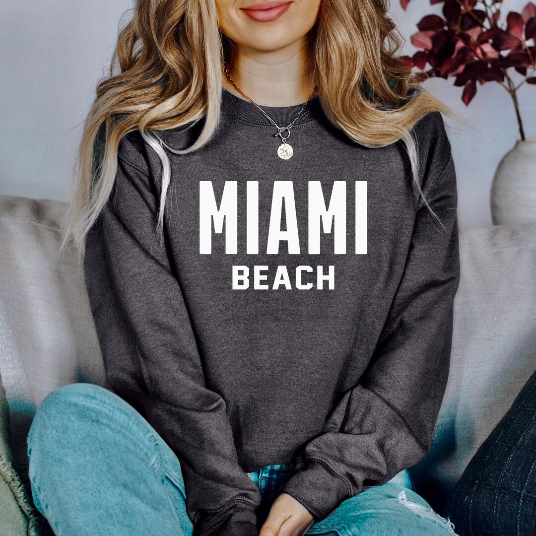 Miami Beach Sweatshirt | South Beach | Miami Beach Florida Crewneck ...