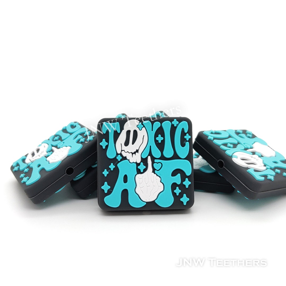 Toxic Af With Ghost Skull Silicone Focal Beads - Etsy