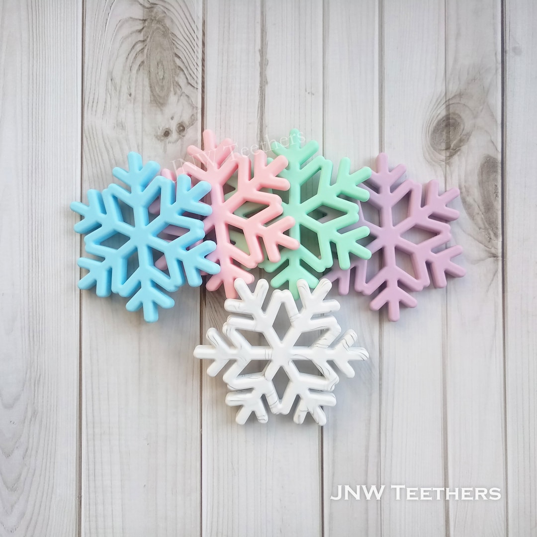 Silicone Snowflake Teether Food Grade Snowflake Silicone - Etsy