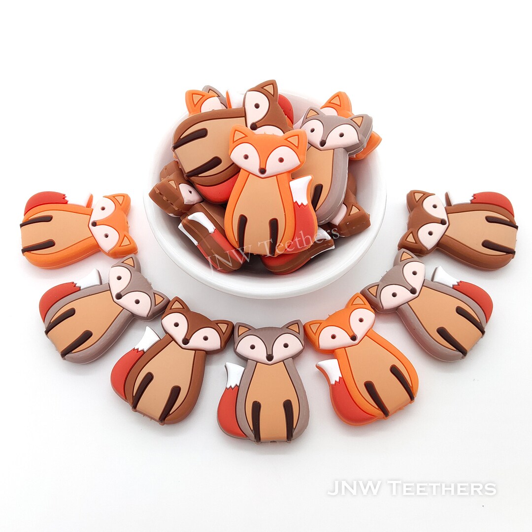 Fox Silicone Beads Silicone Beads Bulk Motif Soft Silicone - Etsy