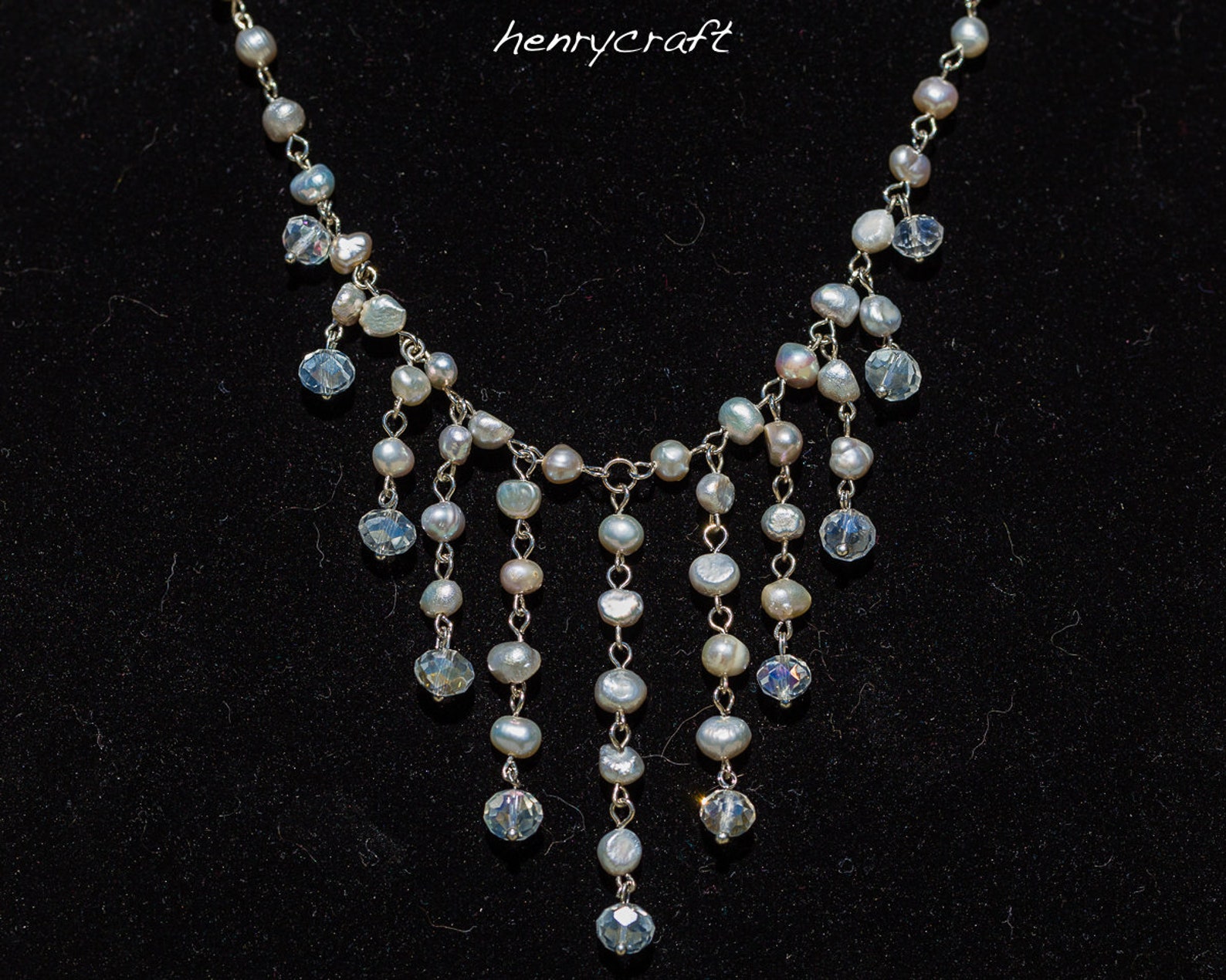 Silver Pearl Bridal Waterfall Made to Order Necklace - Etsy