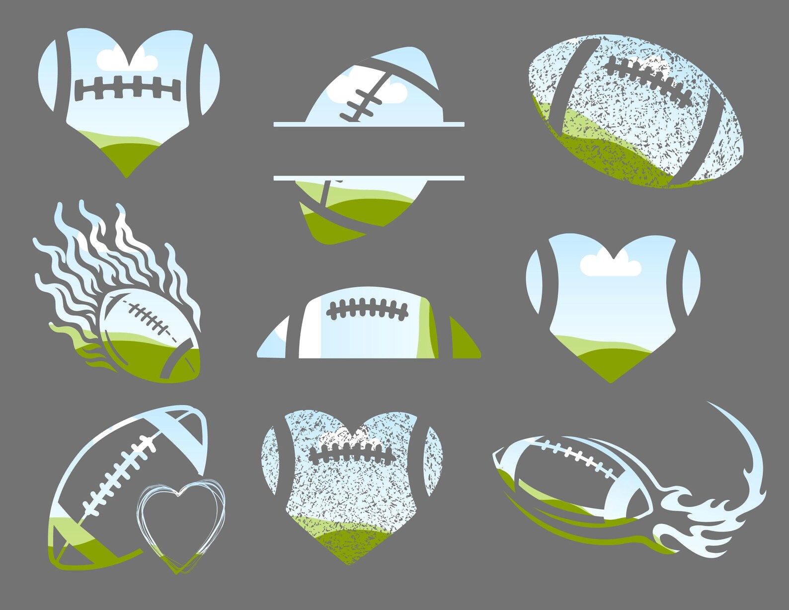18 Football Frames Bundle ~ Canva Frames ~ Canva Templates ~ Easy Drop ...
