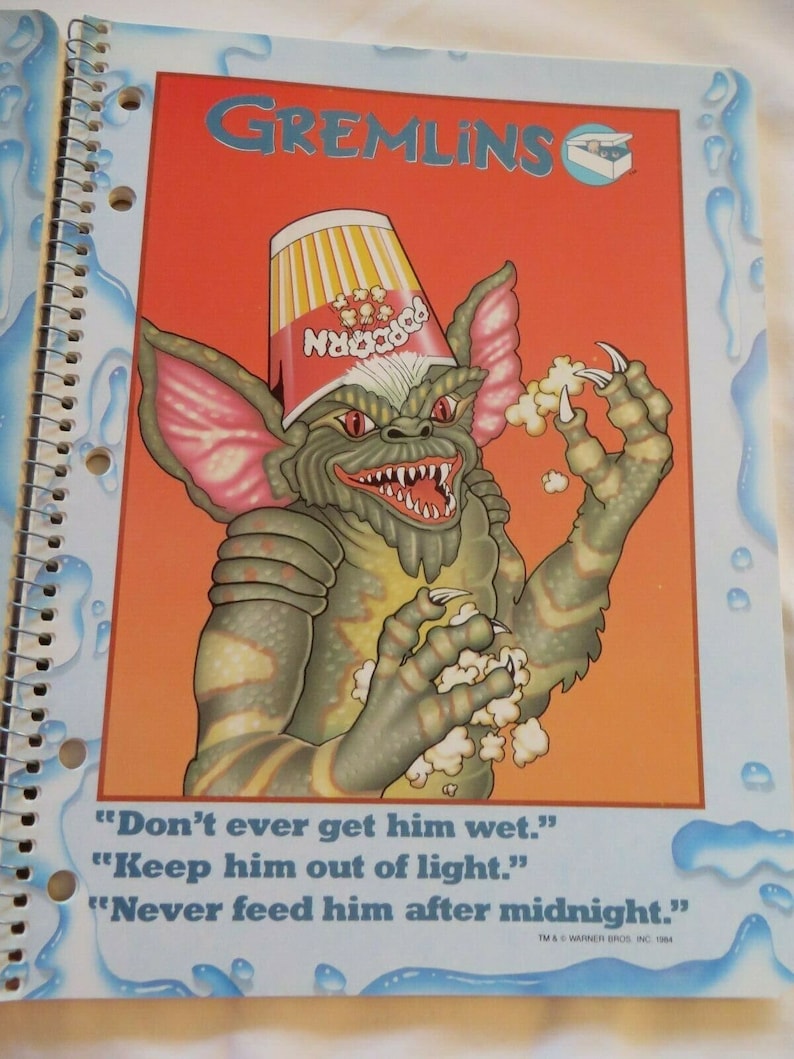 Lot of 3 Gremlins Vintage Spiral Bound Notebook 1984 NOS Gizmo Stripe ...