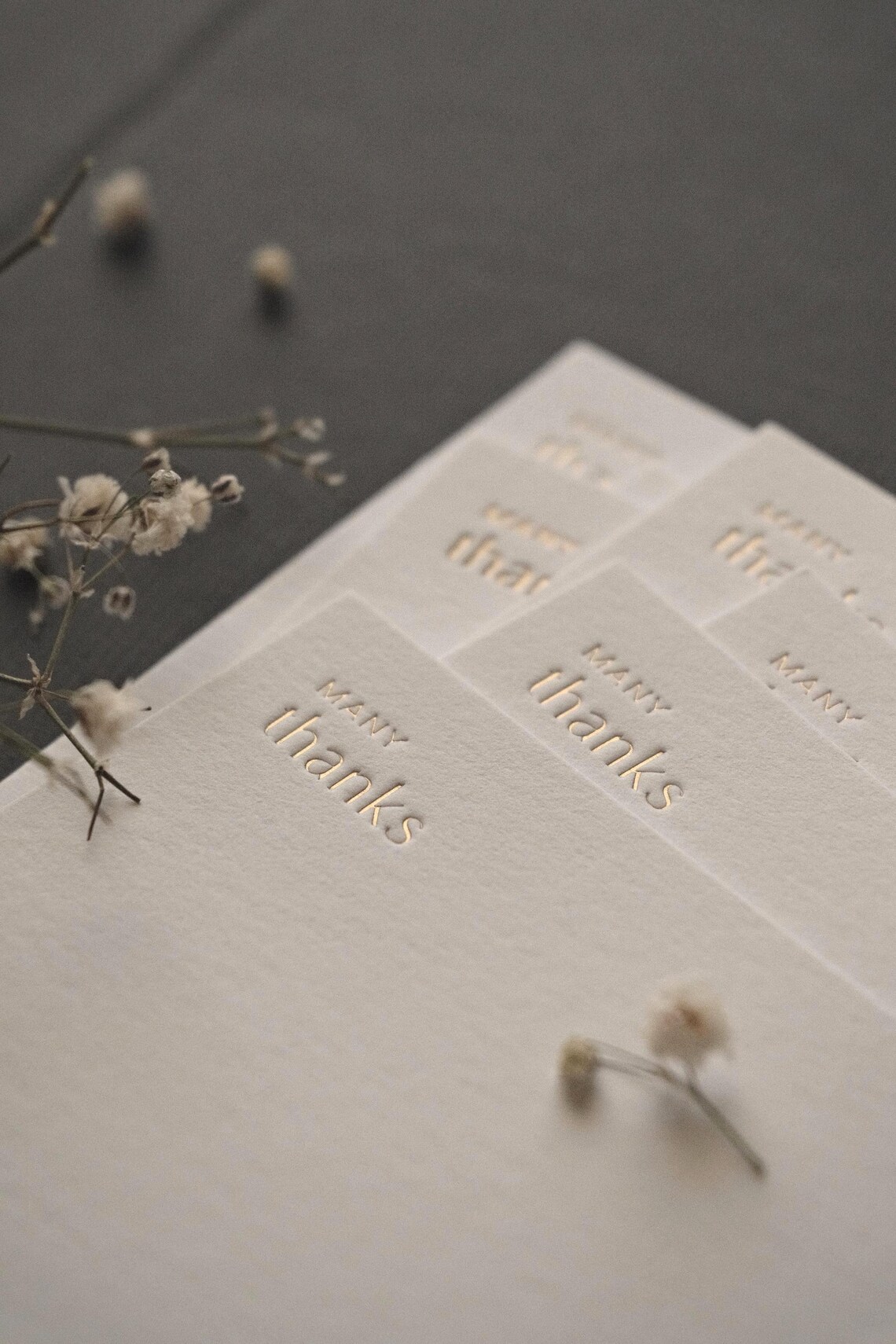 Many Thanks Thank You Card | Foil Pressed | Minimal - Etsy