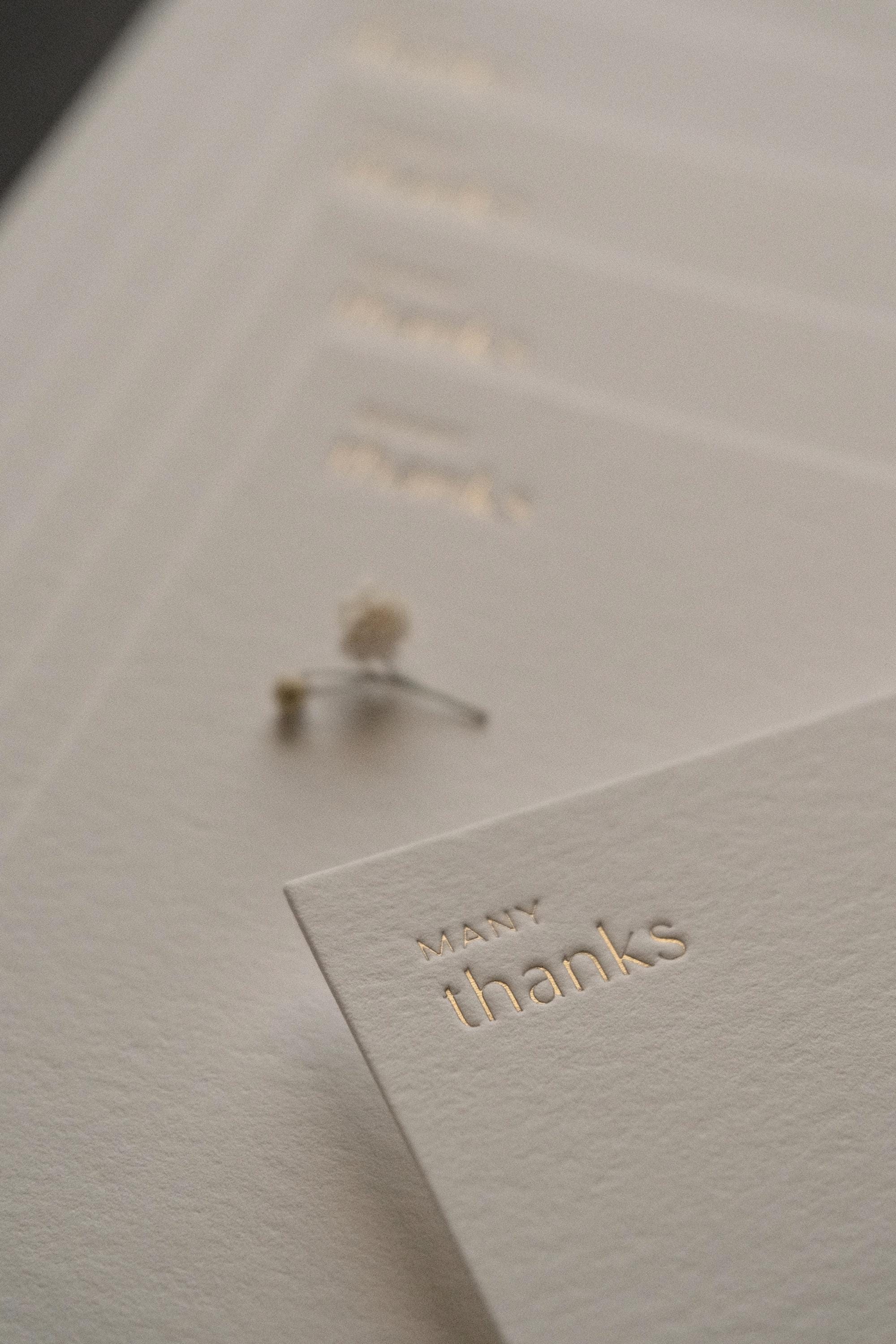 Many Thanks Thank You Card | Foil Pressed | Minimal - Etsy