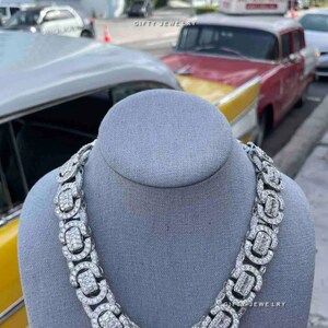 15MM Baguette Infinity Cuban Link Chain Necklace, Iced Out Moissanite ...