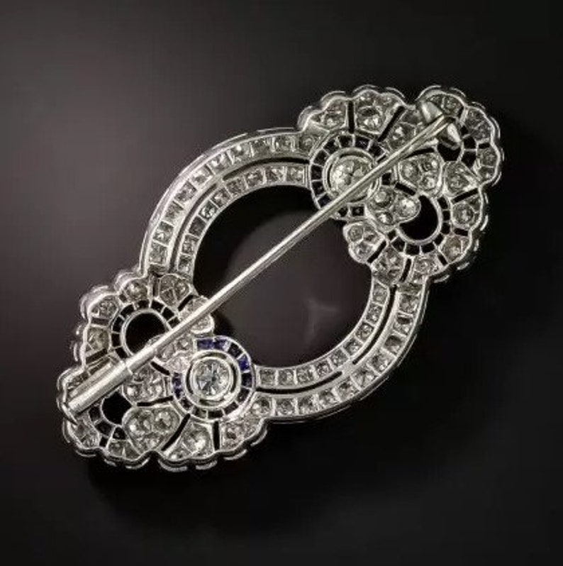 Francés Art Déco 2.50Ct redondo laboratorio creado zafiro y - Etsy España