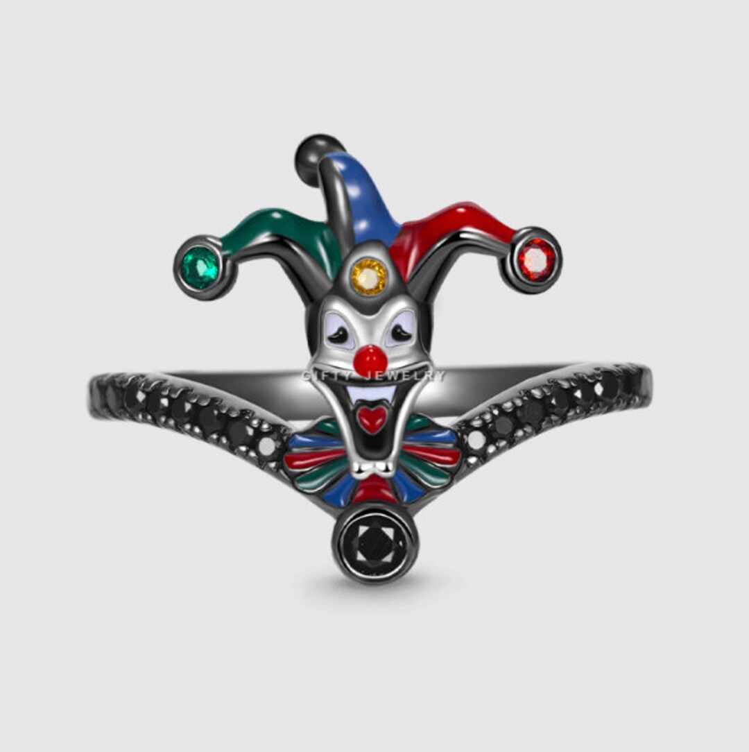 Joker Enchanted Disney Two Tone Engagement Ring Gnoce Playful - Etsy
