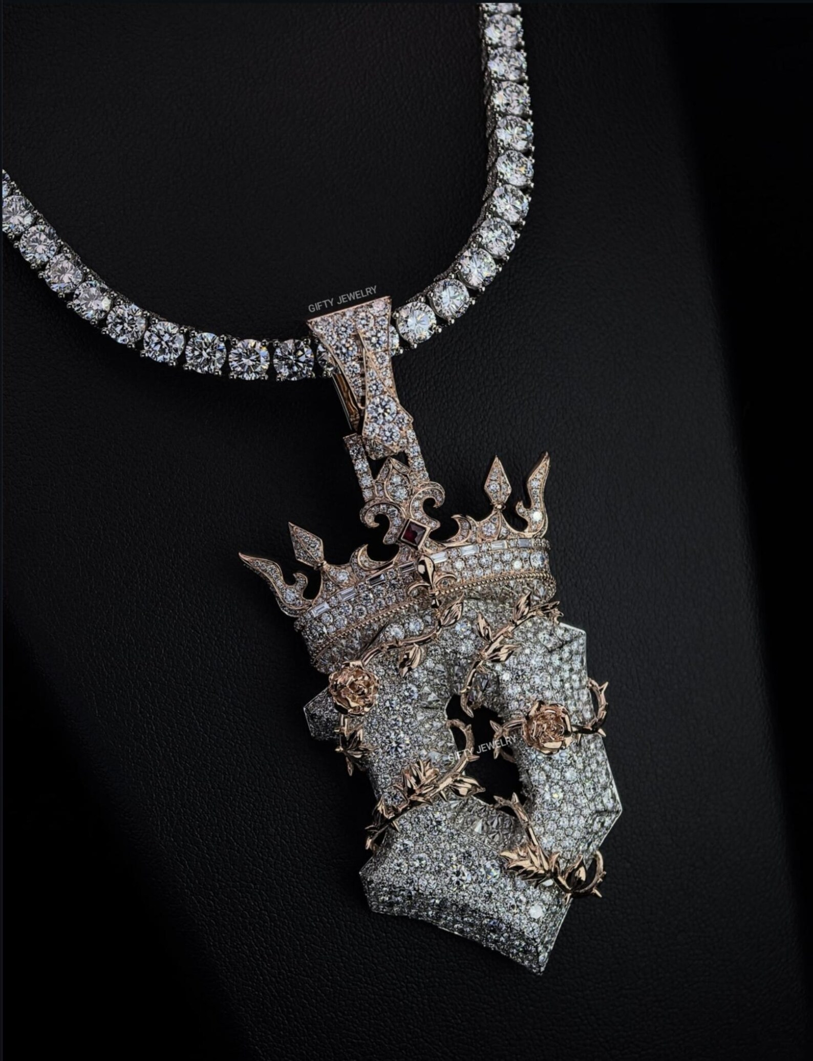 Iced Out VVS Moissanite D Letter Pendant, Custom Hiphop Pendant, 3D ...